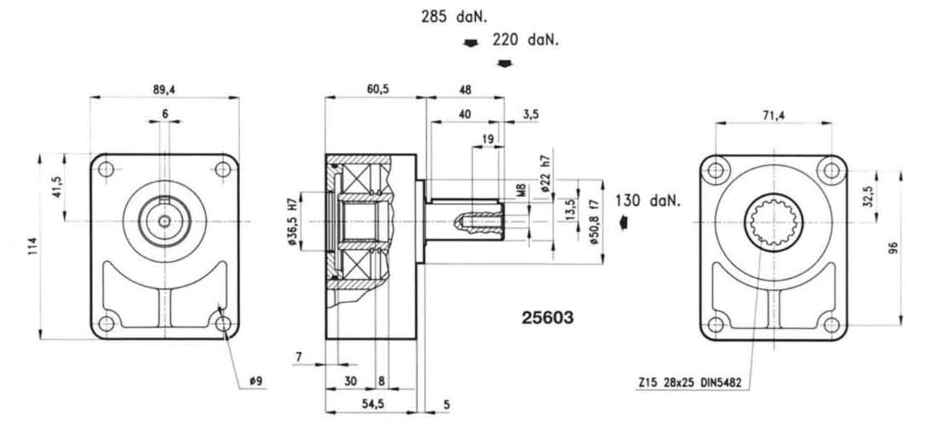 Przystawka łożyskowa 25603 do pomp zębatych grupy 2